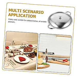 Cabilock Dry Pan with Lid Nonstick Pan Nonstick Wok Pan Paella Cooking Pan Stir Fry Skillet Wok Skillet Reheating Pot Stewpot Skillet Pow Pan Stainless Steel Pans Korean Pot Mini China