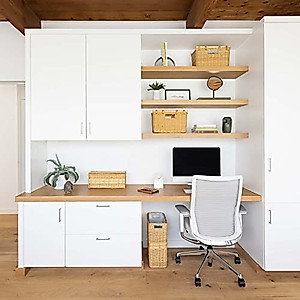 The Basket Lady Tall Narrow Wicker Storage Basket, Medium, 18 in L x 12 in W x 11 in H, Sandstone