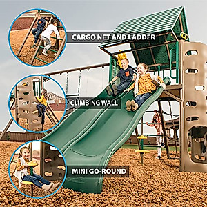 Lifetime 90797 Big Stuff Adventure Swing Set, Brown/Green