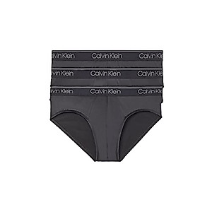 Calvin Klein Men's Micro Stretch 3-Pack Hip Brief, 3 Black, M