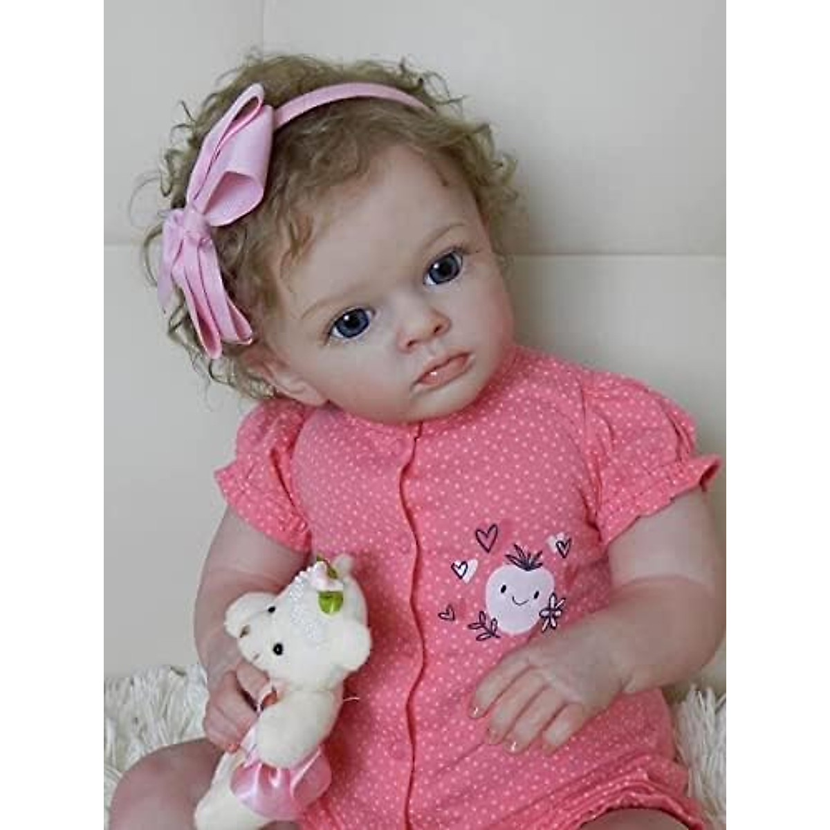 Angelbaby Reborn Realistic Baby Girl Dolls 24inch Pretty Silicone Real Toddler Dolls Life Life Soft Cloth Body Newborn Bebe Reborn Child with Blue Eyes for Girls
