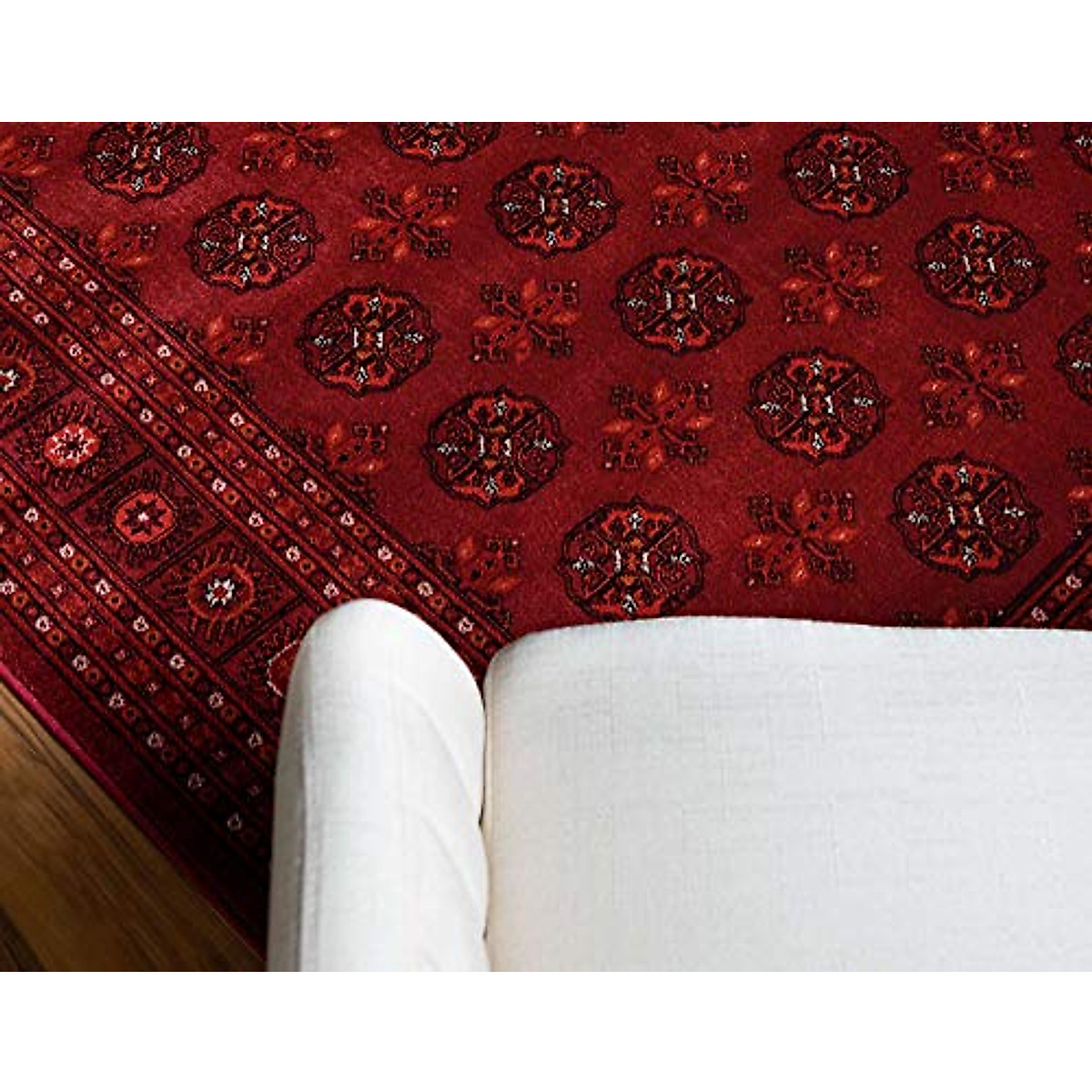 Unique Loom Tekke Collection Over-Dyed Saturated Traditional Torkaman Area Rug, 7 ft x 10 ft, Red/Burgundy