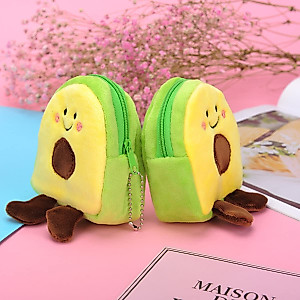 12 Pcs Avocado Pendant Small Wallet Coin Pouch Avocado Shaped Coin Purse Plush Purse Coin Bag Mini Wallet Avocado Shaped Purse Change Purse Girls Change Bag