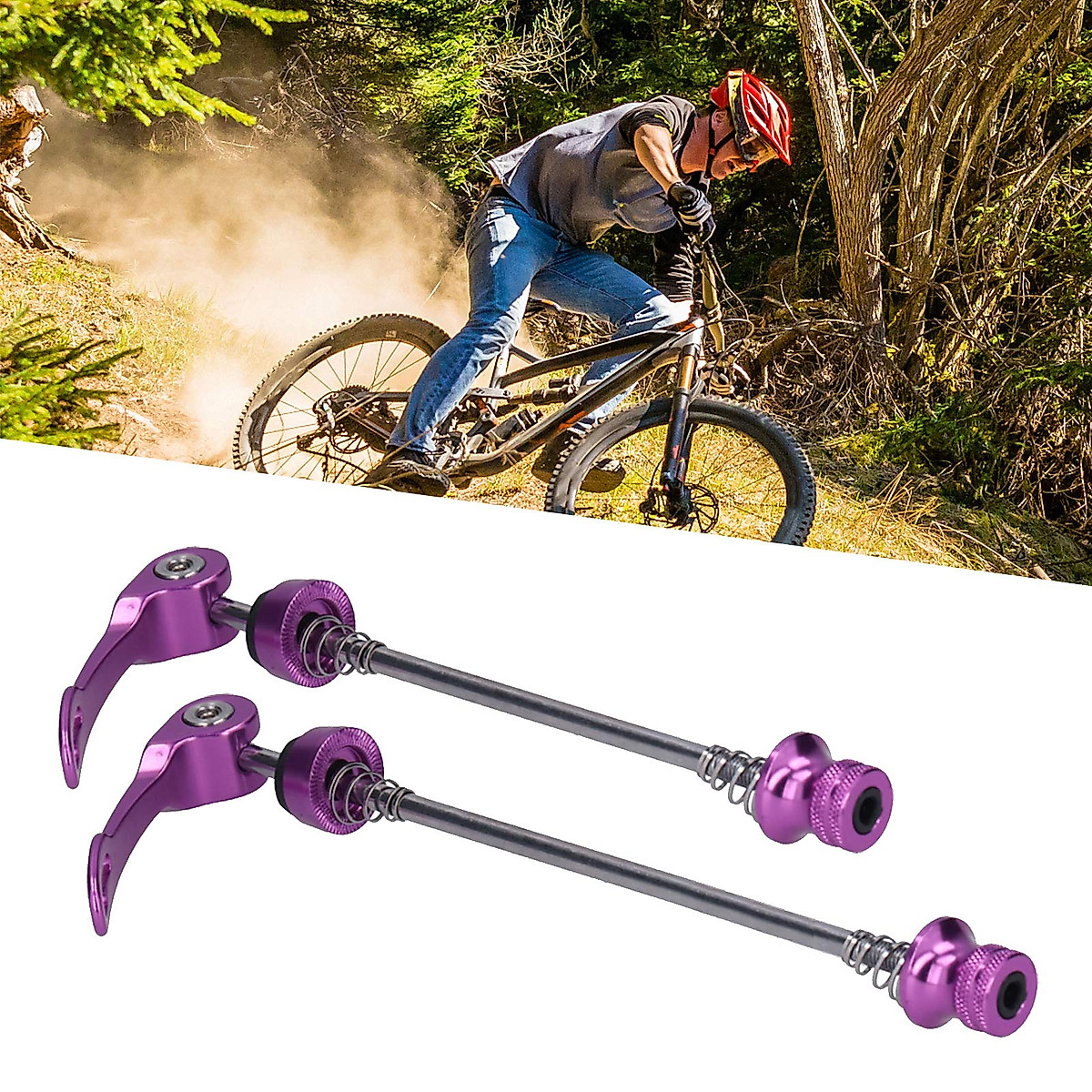 RiToEasysports Pack of 2 Quick Release Skewers Front & Rear Bike Quick Release Skewers for Mountain ()