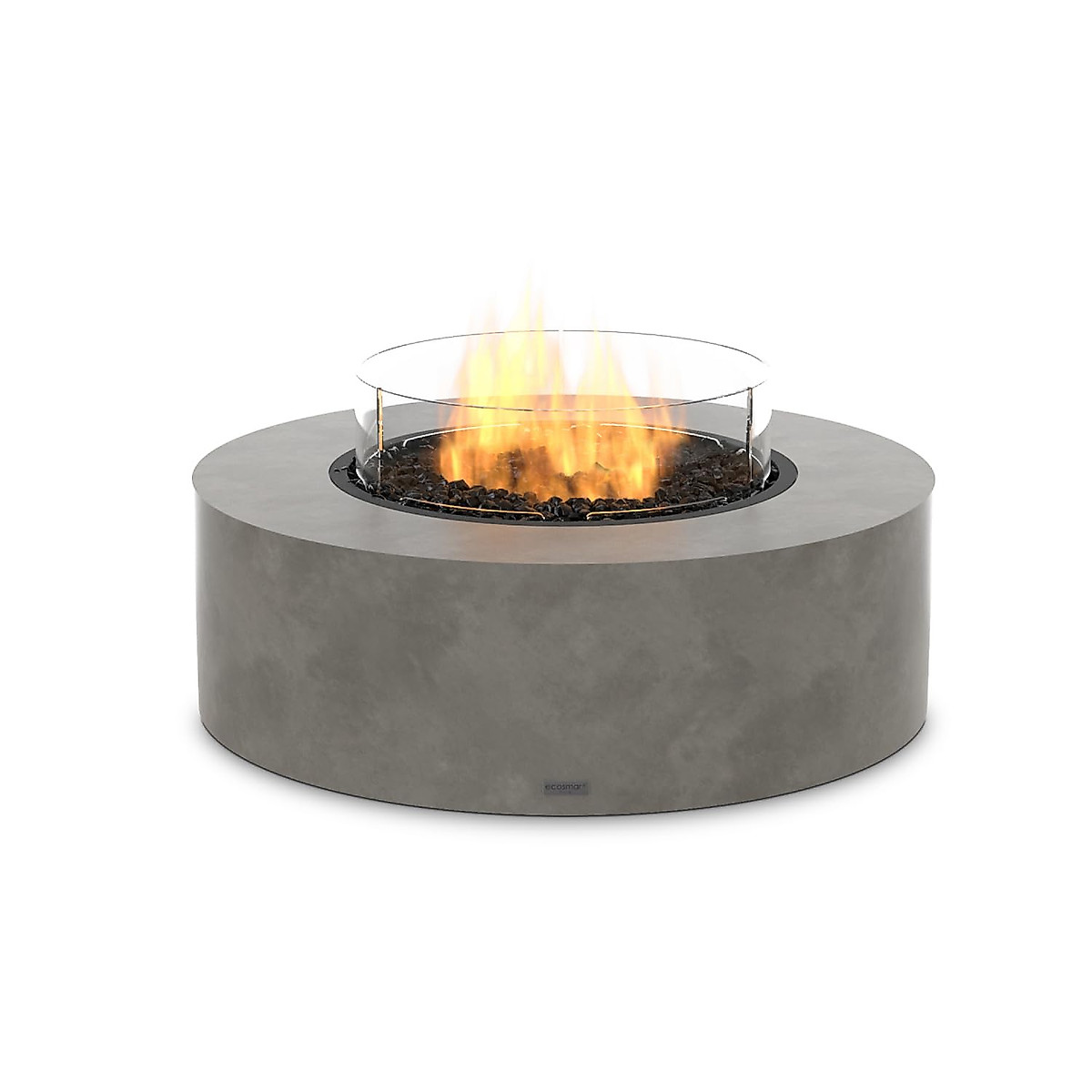 Eco Smart | ARK 40 Fire Pit Table | Bone Color | Ethanol Black Stainless Steel Gas Burner | Elegant Curved Design with Versatile Wide Lip | Complements Any Decor and Setting