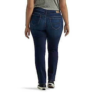 Lee Women's Plus Size Legendary Mid Rise Straight Leg Jean Nightshade 16 Plus Petite