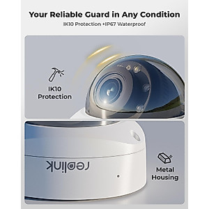 REOLINK 4K PoE Home Security Camera, IP Camera with 128 Degree, 2.8mm Lens, 5X Optical Zoom & IK10 Vandalproof for Outdoor Surveillance, Human/Vehicle/Pet Detection, No PT Supported, RLC-842A