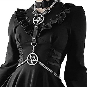 Asooll Black Punk Body Chain Leather Waist Harness Belt Fashion Leather Body Jewelry Beach Bikini Party Rave Leather Body Accessories Jewelry for Women and Girls (b312)