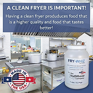 Fry-Whiz Deep Fryer Cleaner, Deep Fryer with Basket Cleaner, Fryer Boil Out Powder, Commercial Fryer Cleaner, Removes Carbon, Grease Deposits, Stains, Rust in Deep Fryers (Case of 4-Gallon)