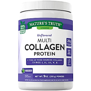 Nature's Truth Multi Collagen Powder | 9 oz | Type I, II, III, V, X | Hydrolyzed Collagen Peptide Protein Powder | Keto and Paleo Friendly | Unflavored | Gluten Free