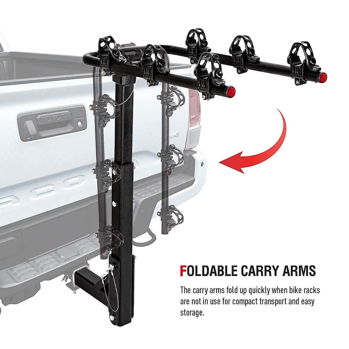 AA Products 3 Bike Rack Platform Hitch Mount Rack Foldable Bicycle Rack for Cars, Trucks, SUV's and Minivans, Fits 2'' Hitch Receiver