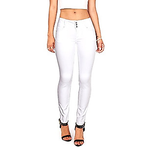 Wax Women's Juniors Body Flattering Mid Rise Skinny Jeans White 7
