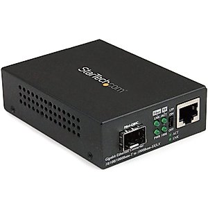 StarTech.com Multimode / Single Mode Fiber Media Converter - Open SFP Slot - 10/100/1000Mbps RJ45 Port - LFP Supported - IEEE 802.1q Tag VLAN - , TAA (MCM1110SFP)