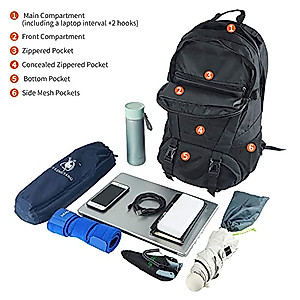 Jueachy Tactical Backpack for Men Hiking Day Pack Molle Backpack Military Rucksack Waterproof 30L EDC Bag with USA Flag Patch