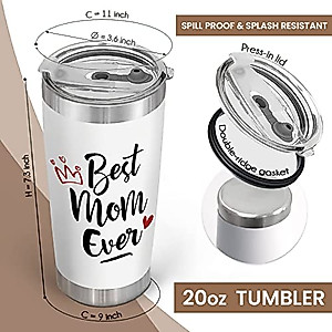 JOLOCHILL Gifts for Mom from Daughter, Son, Husband - Mom Christmas Gifts - Best Mom Ever Gifts - Unique Birthday Christmas Gifts for Mom, Wife - New Mom Gifts for Women - Mom Tumbler 20 Oz
