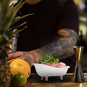 Ceramic Bathtub Bowl Cocktail Cup: Novelty Bathtub Wine Glasses Cocktail Sorbet Smoothie Cold Drink Cup Container for Home Bar Party Gift Pink