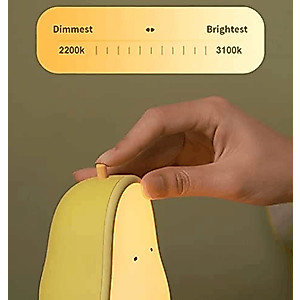 BFYCHYC Night Lights for Kids USB Rechargeable Lamps, BPA-Free ABS+Silicone Bedside Lamp for Breastfeeding,Color Changing, Yellow Pear