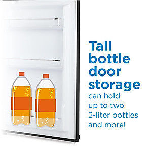 Commercial Cool CCRR4LB 4.0 Cu. Ft Freezer, Vintage Style 1 Slide-Out Glass Shelf and Crisper Cover, Retro Fridge,Black Refrigerator