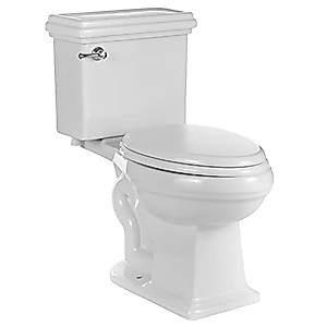 Miseno MNO240C2BWH Miseno MNO240C Santi Two-Piece High-Efficiency Toilet with Elongated Chair Height Bowl - Includes Soft Close Seat, Wax Ring Kit, and Classic Style Tank Lid