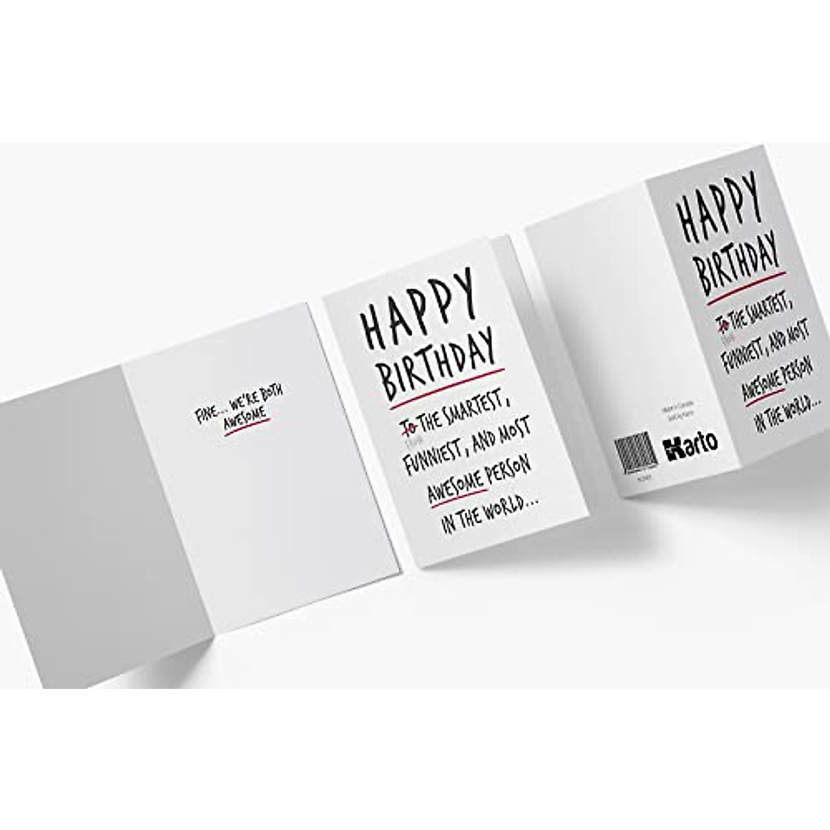 Funny Birthday Card For Men and Women, Single Large 5.5 x 8.5 Happy Birthday Card For Him Or Her, Birthday Card For Husband, Birthday Card For Brother, Nephew, Niece - Karto - To From Smartest