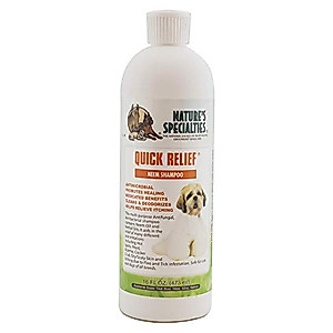 Nature's Specialties Quick Relief Ultra Concentrated Anti-Microbial Medicated Dog Neem Shampoo for Pets, Makes up to 1 Gallon, Natural Choice for Professional Groomers, Helps Relieve Itching, Made in USA, 16 oz