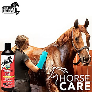 Happy Horse Neem Oil, 100% Cold Pressed and Unrefined, Cosmetic Grade, Add to Horse Fly Spray, 12oz