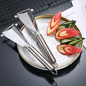 Fruit Carving Knife, Stainless Steel Fruit & Vegetable Cutter Knife, Multi-purpose V Shape Fruit Carving Peeler Tool, Mold Carving Tool Accessories for Home Kitchen DIY Food Platter Tray Decoration