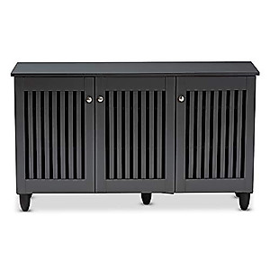 Baxton Studio Shoe Cabinets, One Size, Dark Gray