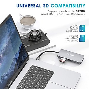 MOKiN USB C Adapters for MacBook Pro/Air,Mac Dongle with 3 USB Port,USB C to HDMI, USB C to RJ45 Ethernet, 9 in 1 USB C to HDMI Adapter,100W Pd Charging, USB C to SD/TF Card Reader USB C Hub. (Black)