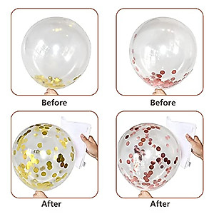 Nobledecor White Rose Gold Confetti Balloons Kit, 60 Pcs 12 inch Metallic Rose Gold Balloons Chrome Latex Confetti Birthday Party Balloons for Birthday Wedding Party Supplies Arch Decoration Baby Shower Graduation Festival Party