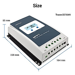 EPEVER 30A Solar Charge Controller MPPT 12V / 24V Auto Max.PV 100V Input Negative Ground Solar Panel Charge Regulator with MT50 Remote Meter Temperature Sensor RTS & PC Communication Cable RS485