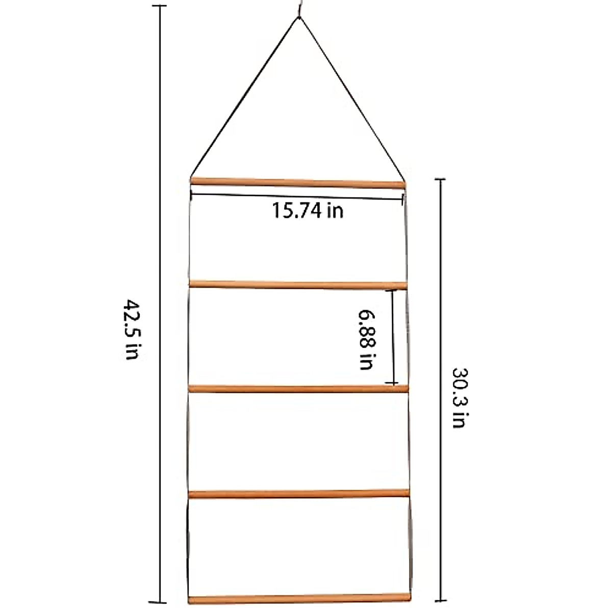 CNMUDONSI Blanket Ladders for The Living Room Wood Farmhouse Decorative Ladder for Towels 5 Rungs Bath Towel Rack Bar Storage (FBA-BTR878)