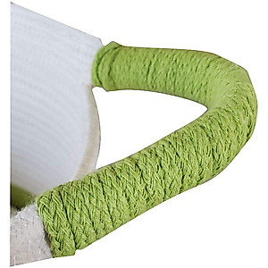 Apajou Large Cotton Rope Basket (12.5” x 16” x 15”) - Round Woven Storage Organizer Baby Basket Bin with Sturdy Handles - for Blankets, Toys, Laundry, Nursery, and More