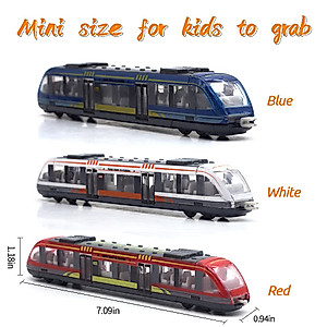 Crelloci 3 Pack Bullet Train Set, Linked High Speed Lotomotive Toy Train, Die Cast Alloy Model Car, Connectable Sliding Subway, Gift for Kids Boys Toddlers Ages 3+