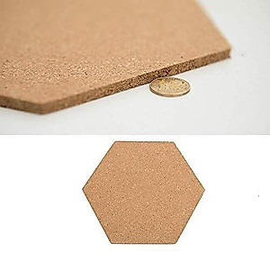 JF-XUAN Hexagon Cork Collage Board, Pin Board Decoration, Wall Cloth Bulletin Board, Very Thick 10 Piece, with Full Adhesive Back Side - Complimentary 50 Pieces Circuit Boards