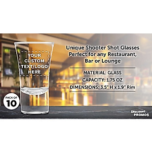 Custom 2 oz. Lord Shooter Etched Shot Glasses, 10 pack, Personalized Text, Logo, 21st Birthday Party, Lounge Glassware, Clear