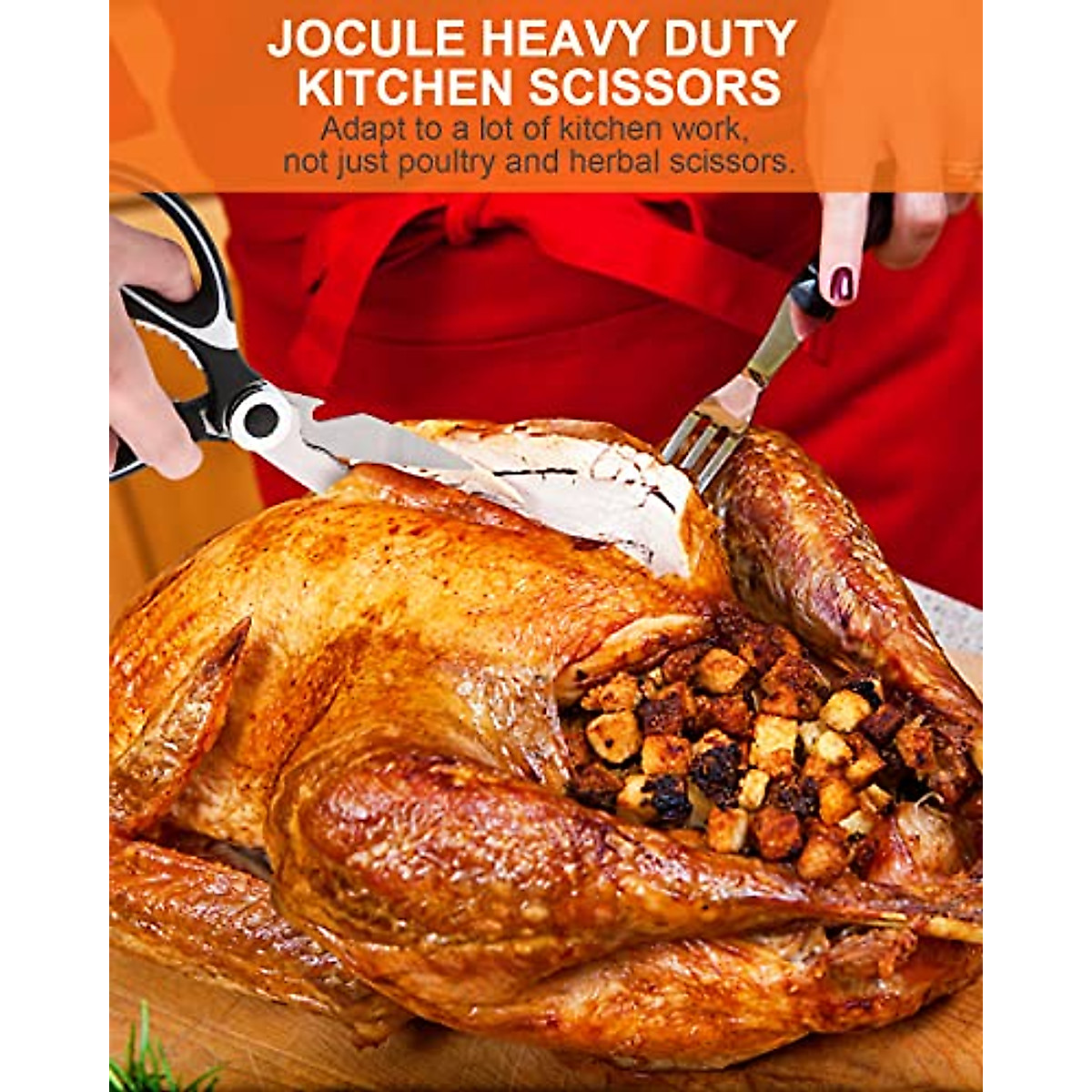 [2-pack] Kitchen Scissors Heavy Duty, Jocule Kitchen Shears Heavy Duty Scissors Kitchen, Upgrade Poultry Shears, Kitchen Shears Dishwasher Safe, Meat, Food Scissors, kitchen sissors for general use