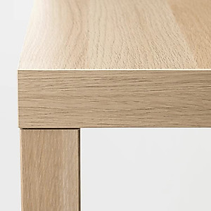 Home Stuff End Side Table with Classic Design, Bed Side Table, End Table, Light Weight Easy Assemble, Small Square Table for Office, Living Room, White Stained Oak, 21 5/8" x 21 5/8" x 17 3/4"