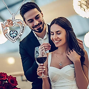 Iefil Anniversary Birthday Gifts for Women, Sterling Silver Birthstone Necklace Jewelry Mothers Day Christmas Gifts for Women Valentines Day Gifts for Her Daughter June Birthstone Alexandrite Jewelry