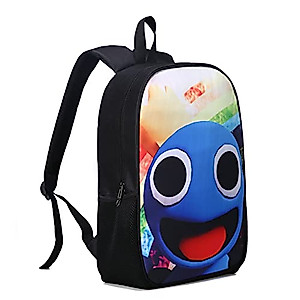 ZORRET Blue Friend Backpack For School Bookbag For Kids & Boys & Teen Girls 3 Pc Set Rucksack With Lunch Box & Pencil Case Kawaii Cute Waterproof Laptop Trave Backpack (17 Inch)