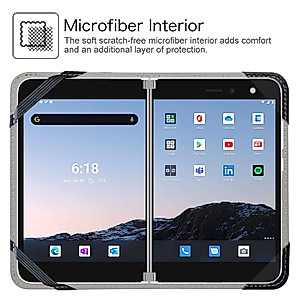 LiuShan Compatible with Microsoft Surface Duo case,PU Leather Slim Folding Stand Cover for Microsoft Surface Duo (Not fit Surface Duo 2) Tablet,Black