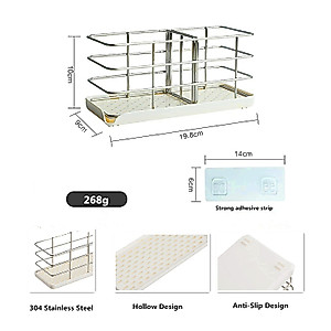 PFCTRJR Steel Kitchen Sponge Holder,Kitchen Sink Organizer Sink Caddy, Dish Brush Soap Holder Kitchen Sink Counter (Black)