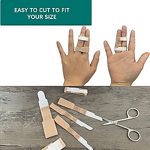 10 Pcs Finger Buddy Wraps, Finger Loops Tapes for Broken for Broken, Jammed, Swollen Finger or Dislocated Joint, Splints Brace for Pinky Ring Middle Index Trigger Finger, Toe Strap Bandage