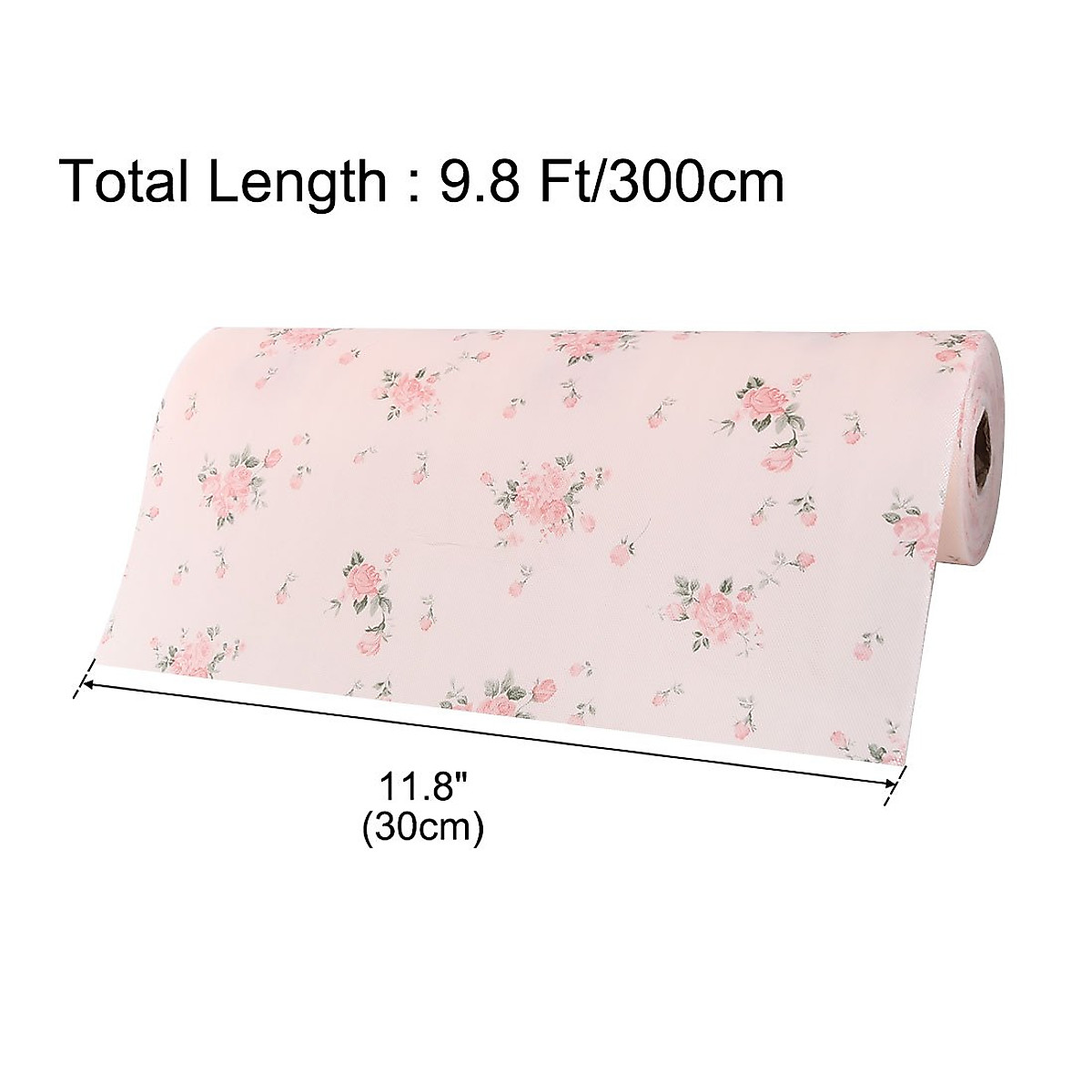 uxcell Non Adhesive Kitchen Table Cabinet Shelf Paper Drawer Liner Mat Lining Pad, 11.8 Inch x 9.8 Ft, Rose Pattern