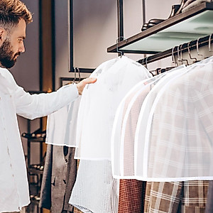 Svaldo Shoulder Cover, 24x12x2 inch, Pack of 12, Clothes Cover for Hanging T Shirt, Suit, Coat, Jacket, Wedding Dress, Gown, Breathable Clear Plastic Garment Dust Cover for Closet Storage