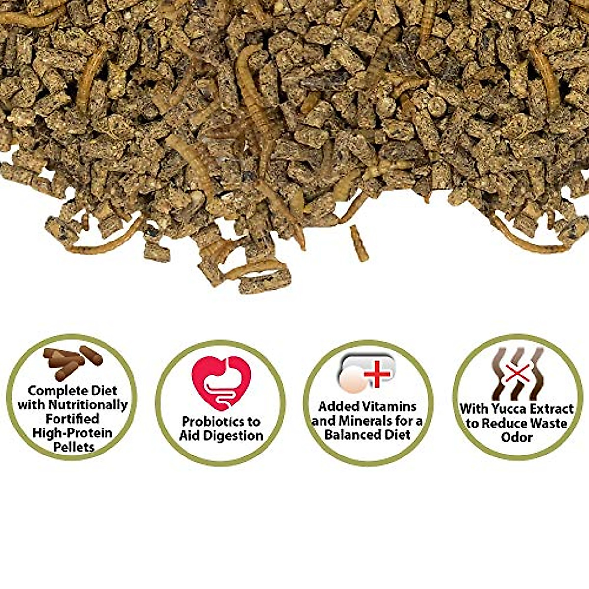 Hedgehog Complete 2 lb - Nutritionally Complete Natural Healthy High Protein Pellets & Dried Mealworms - Food for Pet Hedgehogs