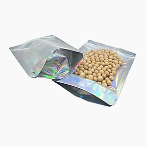 FERENLI 50 Pieces Resealable Zipper Lock Mylar Bags Clear Front Stand Up Aluminum Foil Sealable Bags for Food Long Term Storage Airtight Mylar Bags 4.3x6.3 inch