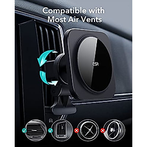 ESR HaloLock MagSafe Car Phone Mount, Air Vent Phone Holder, Compatible with iPhone 14/14 Plus/14 Pro Max and iPhone 13/12 Series, Does Not Support Charging, Not for iPhone 14 Pro, Black