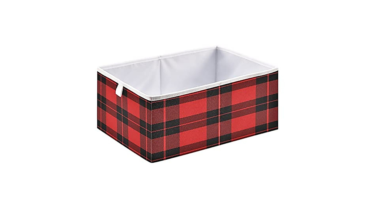 Kigai Red Black Buffalo Plaid Storage Bins - 11x11x11