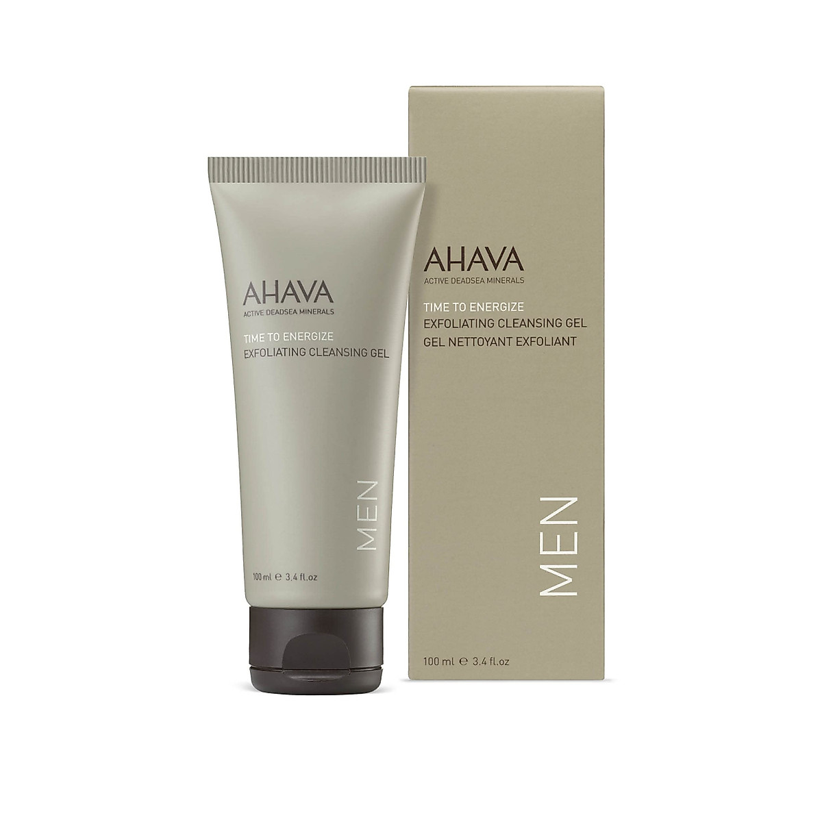AHAVA Men's Exfoliating Cleansing Gel - Helps Against Clogged Pores, Smoothes & Cleans, Refreshes & Energizes the Skin with exclusive Osmoter & antioxidant botanic complex: G-Force, 3.4 Fl.Oz